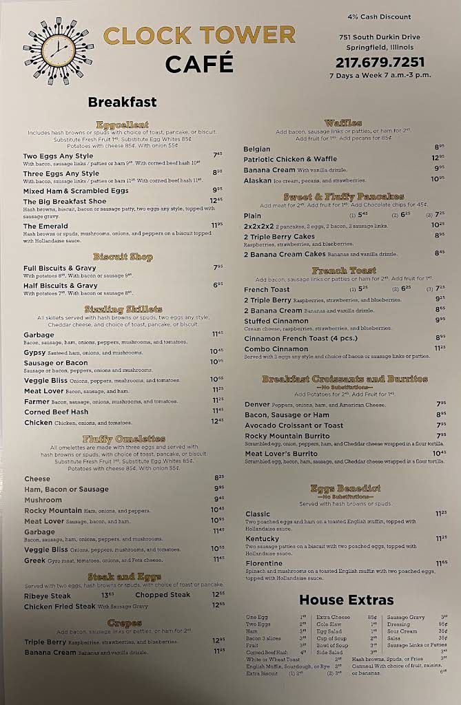 ClockTower Cafe Menu: Latest Prices & Items 2026